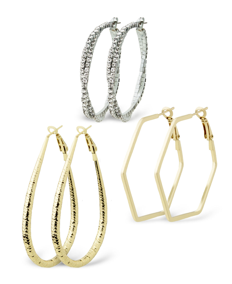 Geometric Trio Earring Set – True Love Accessories